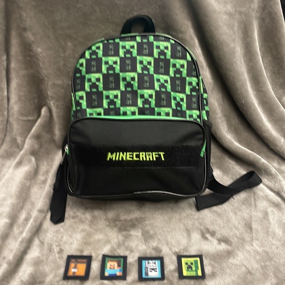 Minecraft | Accessories | Minecraft Creeper Childrens Backpack Adjustable Straps 4 Character ...